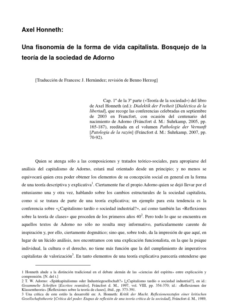 Honneth Fisonomia | PDF