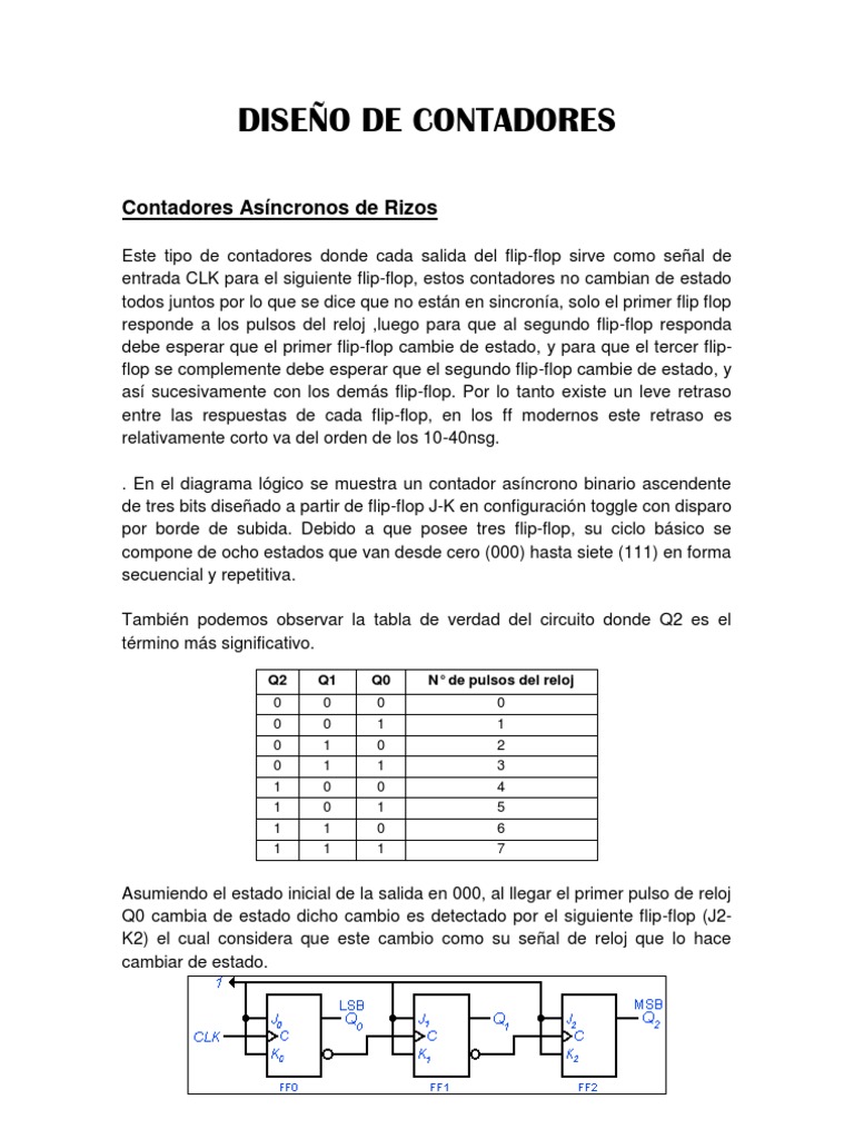 Diseño de Contadores | PDF | Electrónica | Electrónica digital