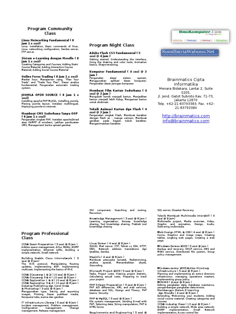 Program Community Class | PDF