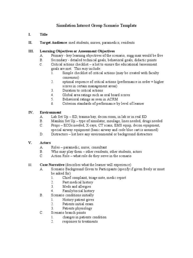 Template | PDF | Simulation | Paramedic