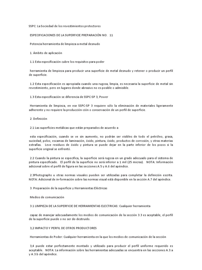 sspc-11 en Español | PDF | Pintar | Herramientas