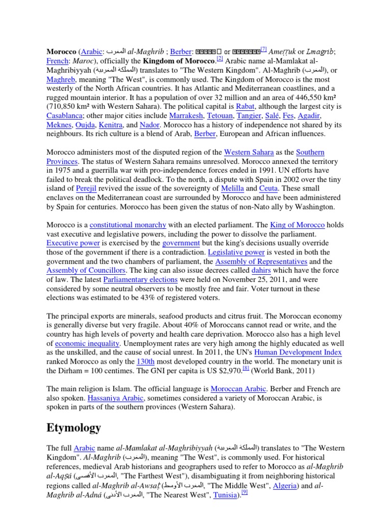 Morocco's Government and History Overview | PDF