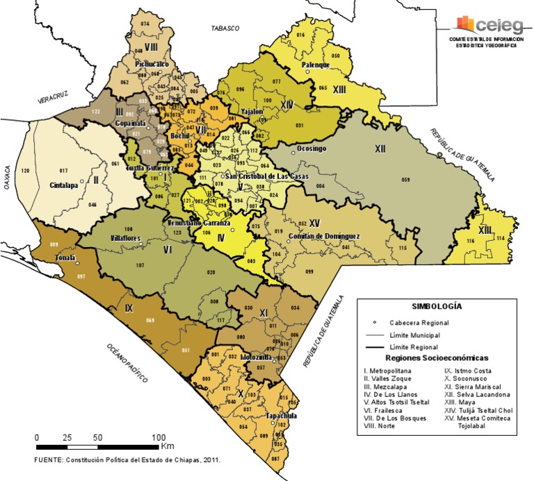 Chiapas: Municipios y Regiones