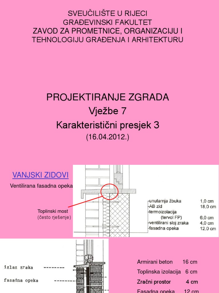 Projektovanje Zgrada-Presjeci | PDF