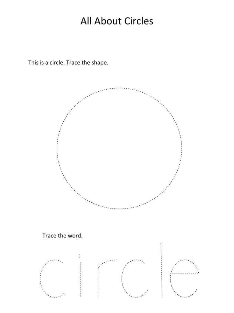 All About Circles: This Is A Circle. Trace The Shape | PDF