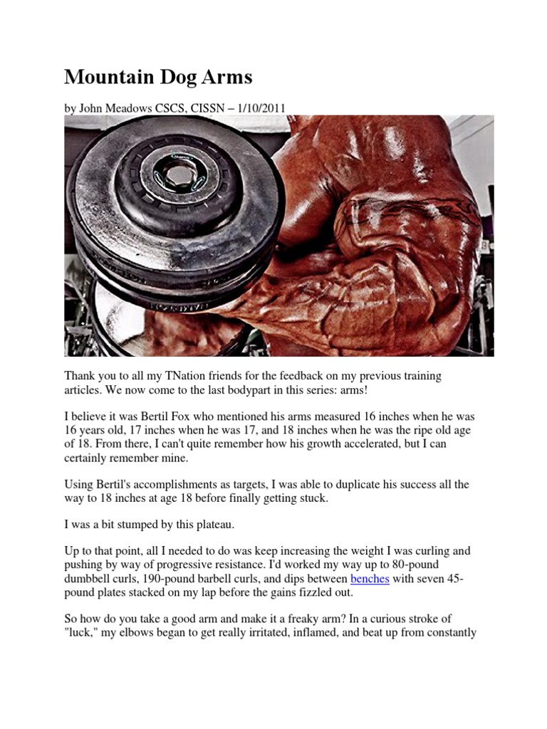 Mountain Dog Arms | PDF | Muscle Contraction | Elbow