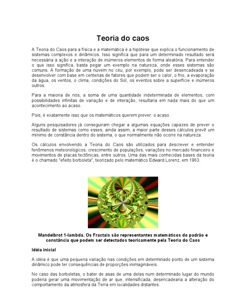 Teoria Do Caos | PDF | Teoria do Caos | Física