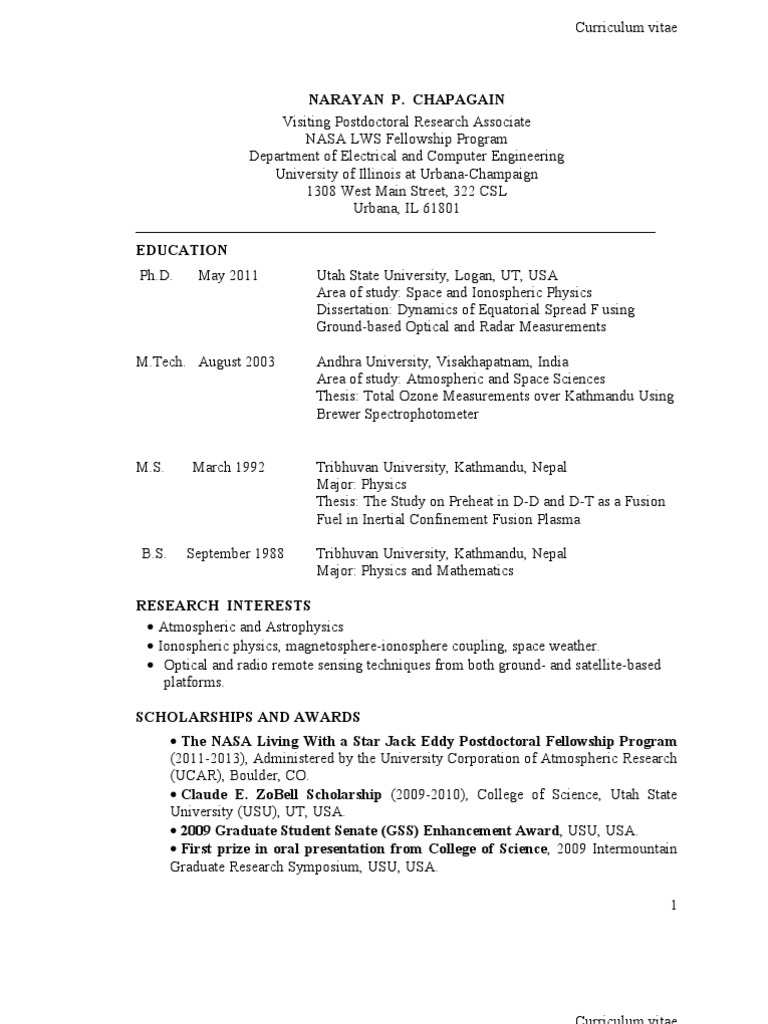 CV NPC | PDF | Ionosphere | Physics