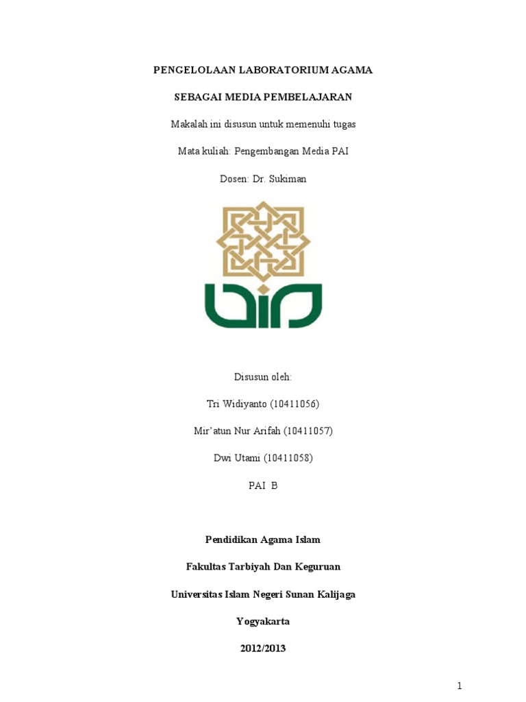 Pengelolaan Laboratorium Agama PAI | PDF | Karier & Perkembangan ...