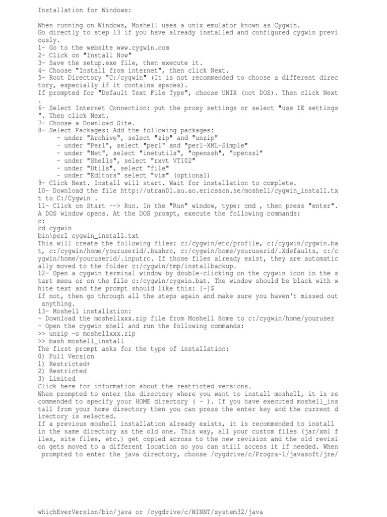 Cygwin Installation | PDF | Command Line Interface | Zip (File Format)