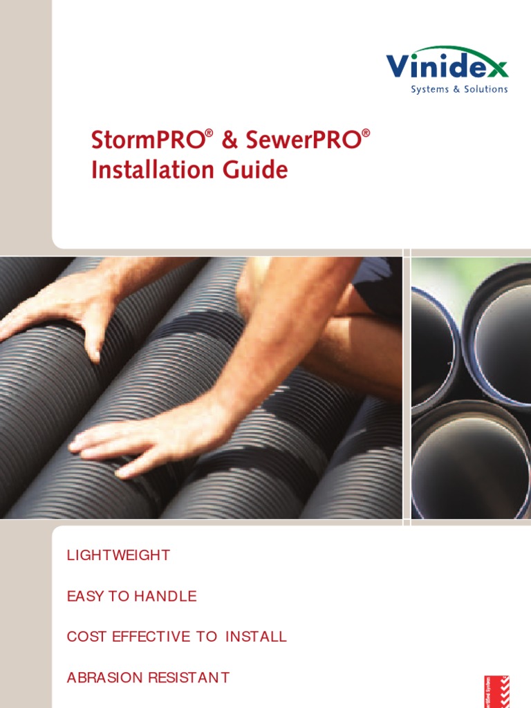 Storm and Sewerage Pipe Installation Guide, Vinidex | PDF | Pipe (Fluid ...