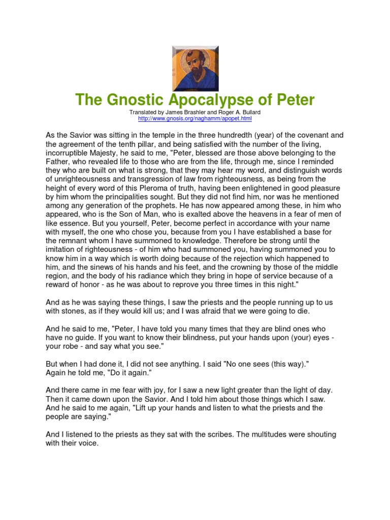 The Gnostic Apocalypse of Peter | PDF | Mythology | Religious Belief ...
