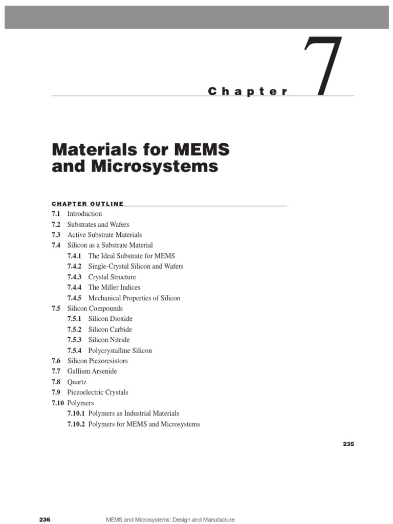 Materials for MEMS and Microsystems | PDF | Microelectromechanical ...