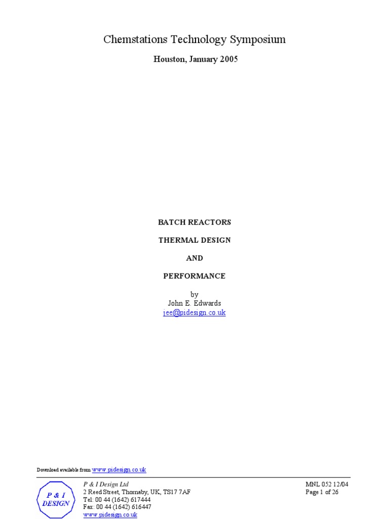 Chemcad Batch Reactors | PDF | Heat Exchanger | Heat Transfer