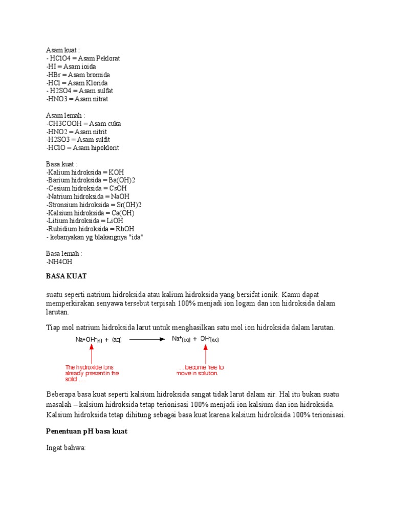 Asam+basa Lemah-Kuat | PDF | Sains & Matematika