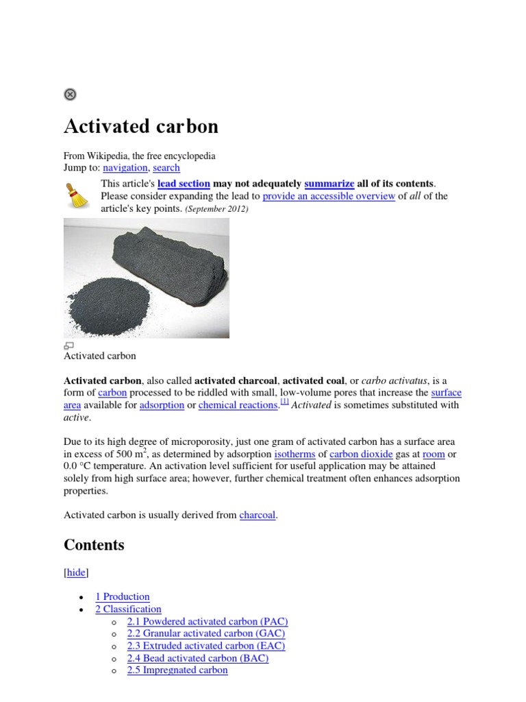 Activated Carbon | PDF | Adsorption | Chemistry