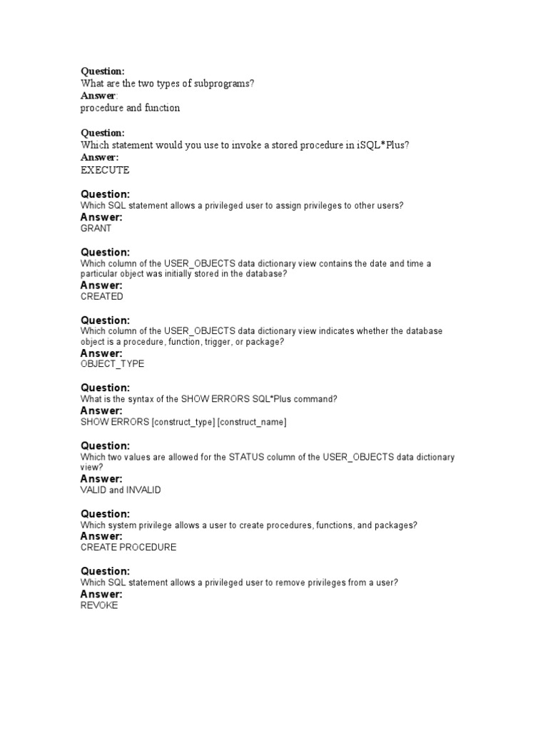 PLSQL Interview Questions | PDF | Parameter (Computer Programming) | Pl/Sql PLSQL Interview Questions | PDF | Parameter (Computer Programming) | Pl/Sql