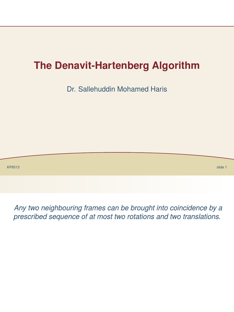 Denavit - Hartenberg Algorithm | PDF | Cartesian Coordinate System ...