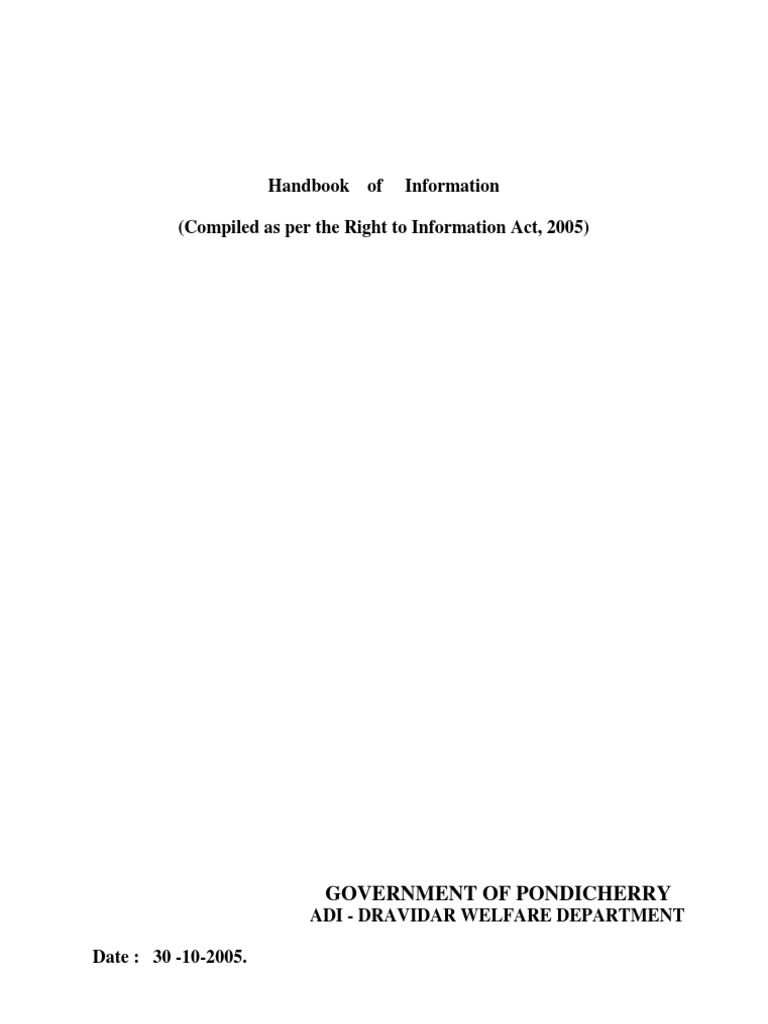 RTI Manual | PDF | Freedom Of Information Laws By Country | Welfare