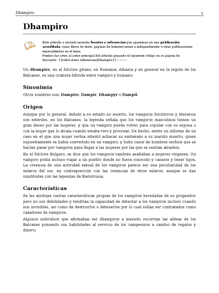 Dhampiro | PDF | Vampiros | Hematófagos Mitológicos