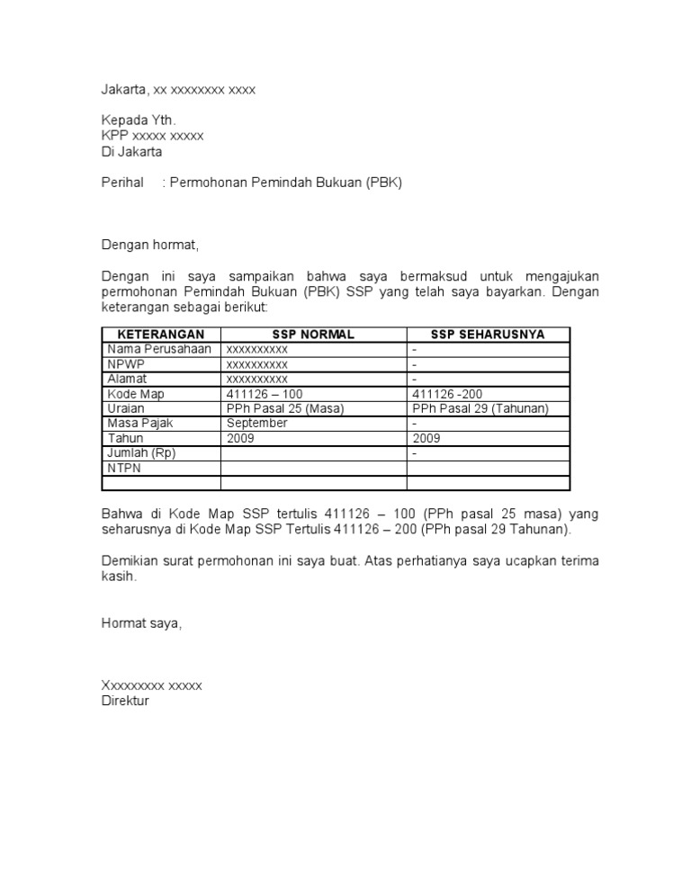 Contoh Surat PBK | PDF