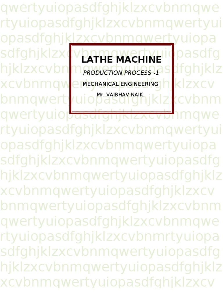 Lathe Machine | PDF