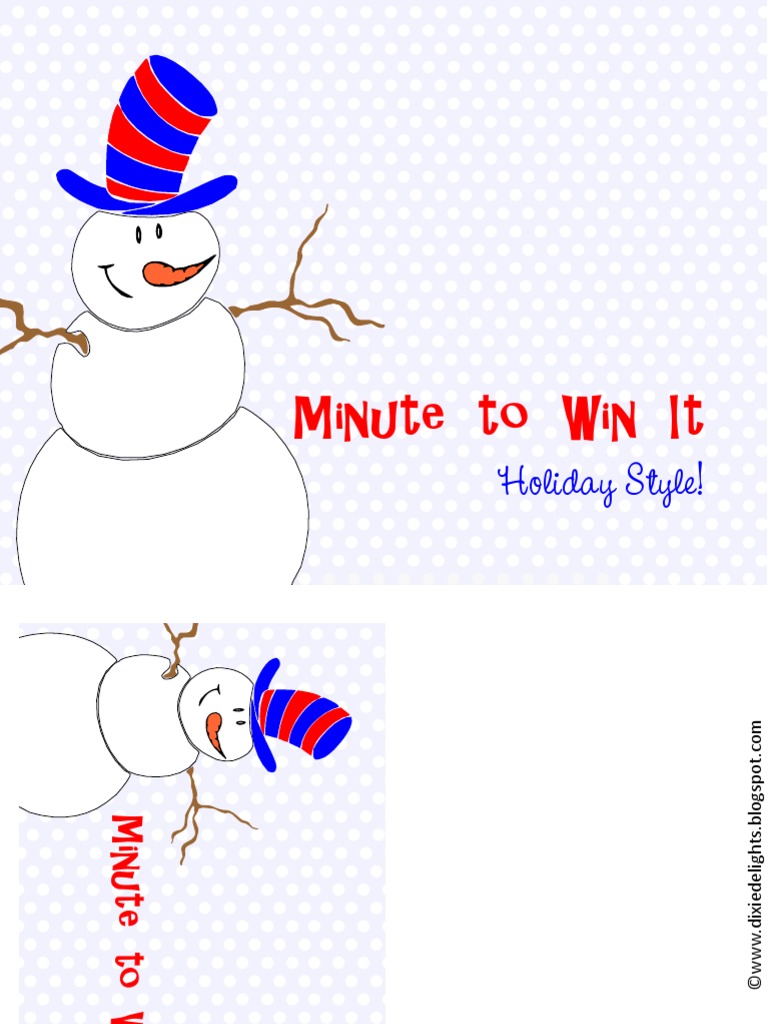 Winter Minute to Win It Games | PDF | Desserts | Leisure