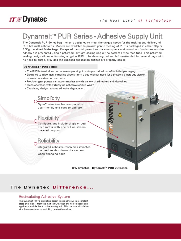 Dynamelt PUR Series Adhesive Bag Melter | PDF | Adhesive | Pump