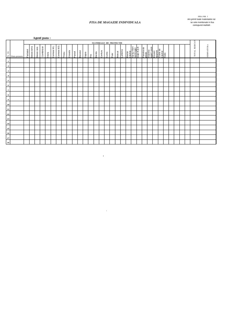 Fisa de Magazie EIP | PDF