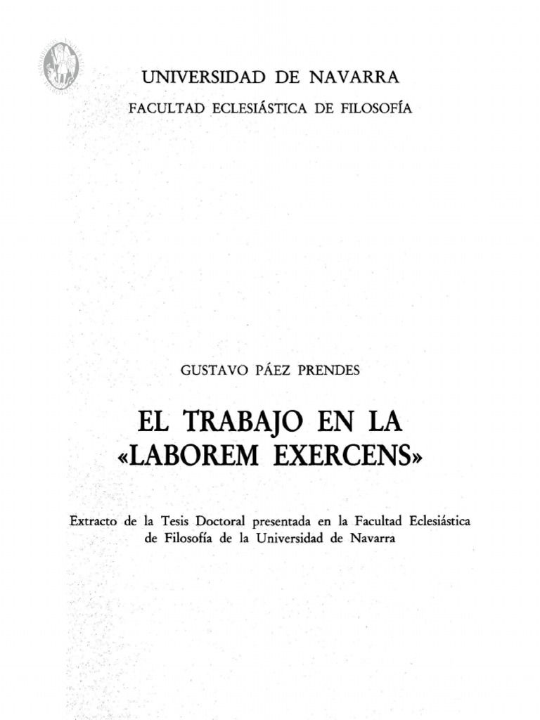 El Trabajo en La Laborem Exercens | PDF | Existencia | Filosofía