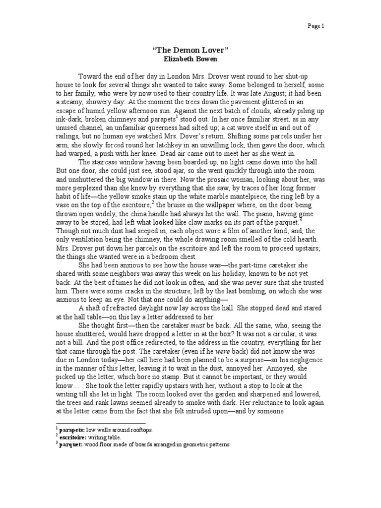 "The Demon Lover": Elizabeth Bowen | PDF