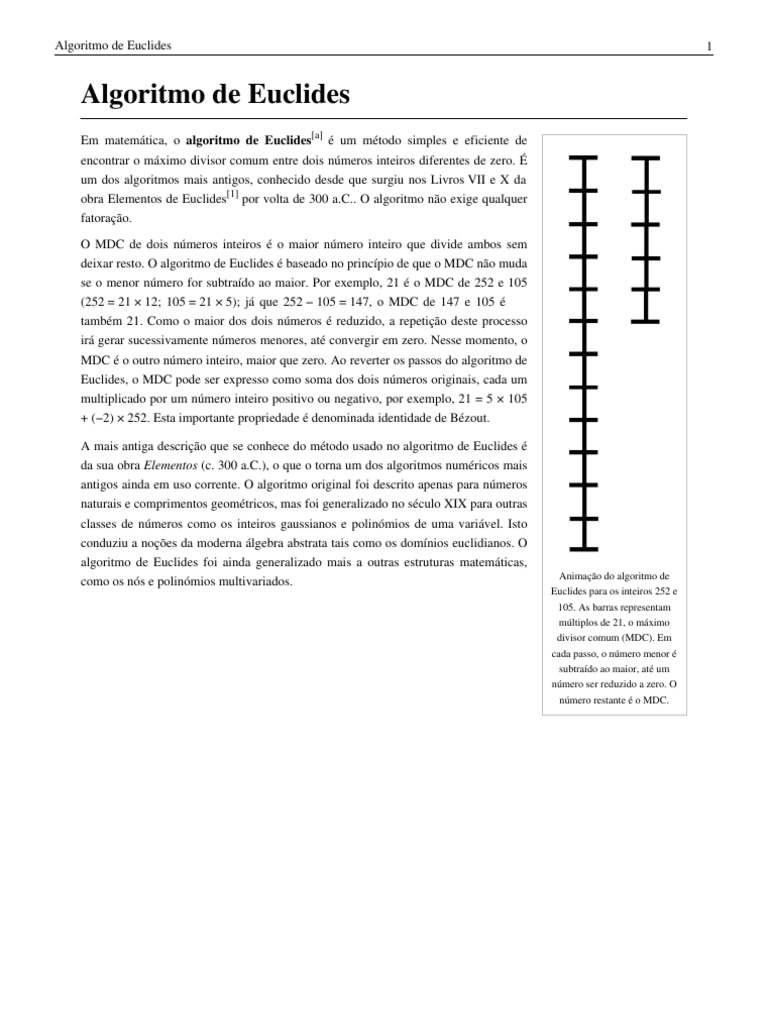 Algoritmo de Euclides | PDF | Teoria dos Números | Ensino de Matemática