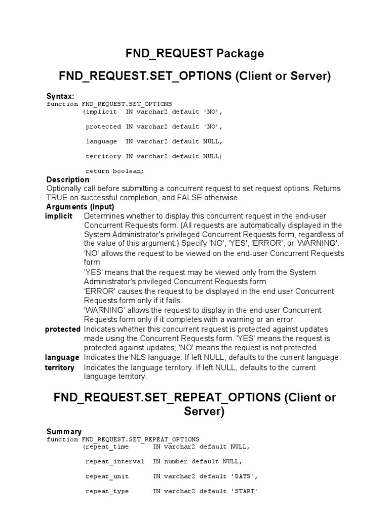 FND Request | PDF | Parameter (Computer Programming) | Boolean Data Type