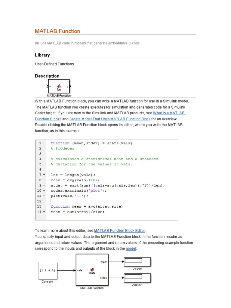 MATLAB Function | PDF | Matlab | Parameter (Computer Programming)