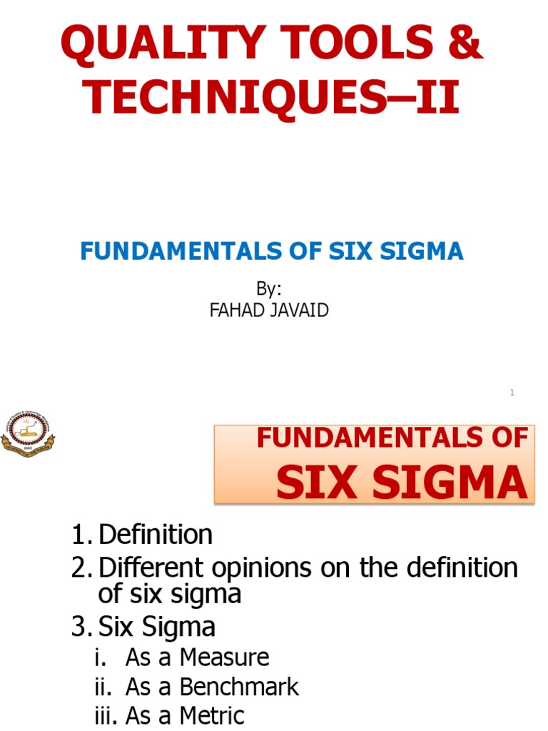 TQM Six Sigma | PDF | Six Sigma | Design For Six Sigma