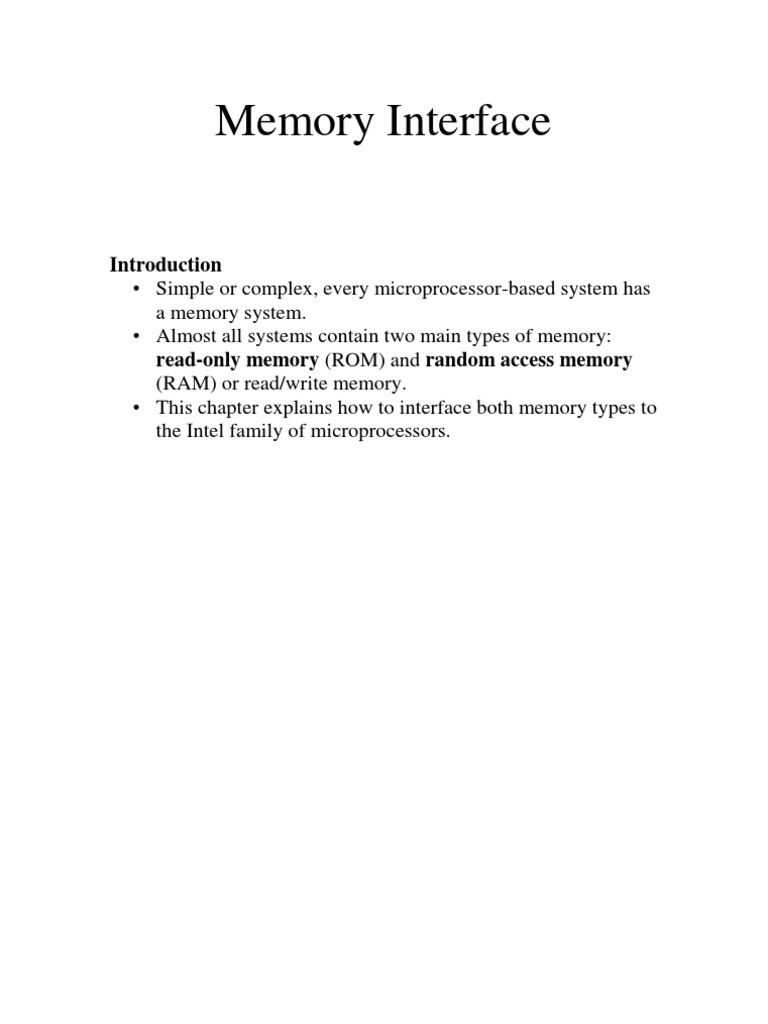 8086 Interface | Download Free PDF | Dynamic Random Access Memory | Random Access Memory