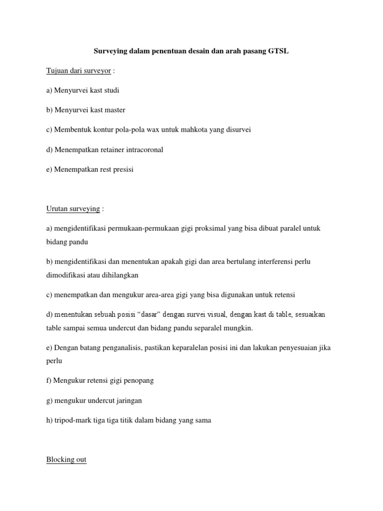 Surveying Dalam Penentuan Desain Dan Arah Pasang GTSL | PDF