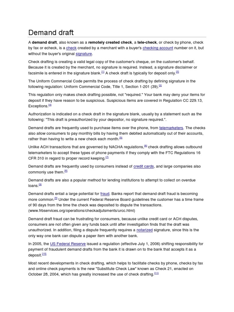 Demand Draft | PDF | Cheque | Financial Technology