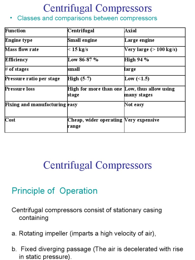 Centrifugal Compressors Overview | PDF | Gas Compressor | Chemical ...