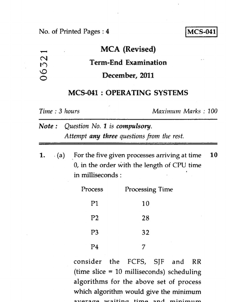 MCS 041 | PDF | Algorithms | Scheduling (Computing)