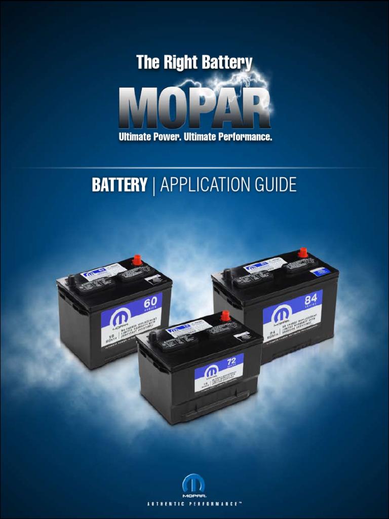 Mopar Battery - Application Guide 2010 | PDF | Electricity | Vehicles
