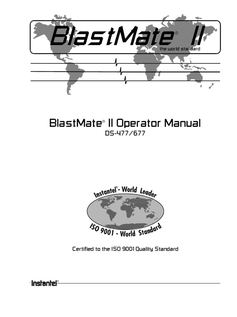 BlastMate II Operator Manual | PDF | Screw | Computer Keyboard