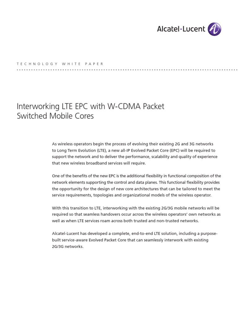 2G-3G Core To LTE EPC Interworking TWP | PDF | Lte (Telecommunication) | Computer Network