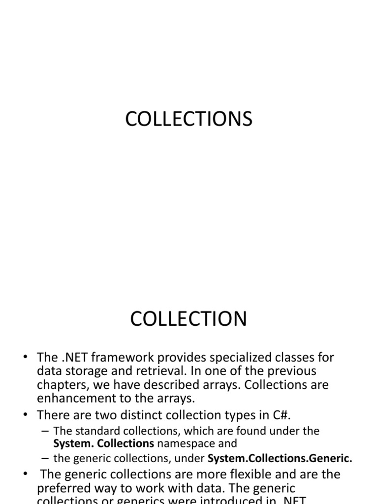 Collection in C# | Download Free PDF | Array Data Structure | Data Type