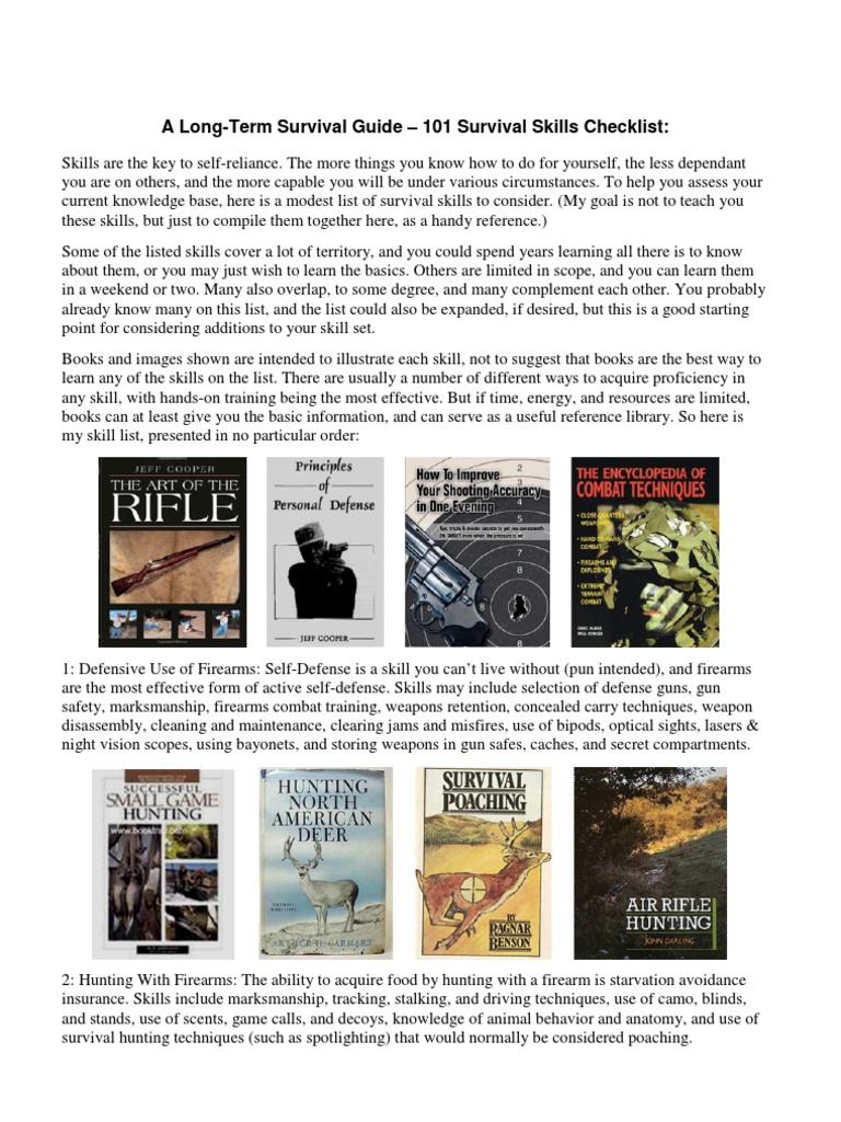 A Long-Term Survival Guide - 101 Survival Skills | PDF | Survival ...