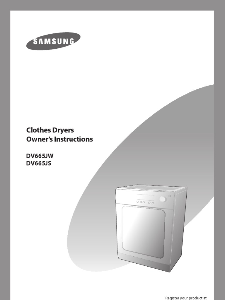 Samsung DV665JW Dryer Manual | PDF | Clothes Dryer | Duct (Flow)