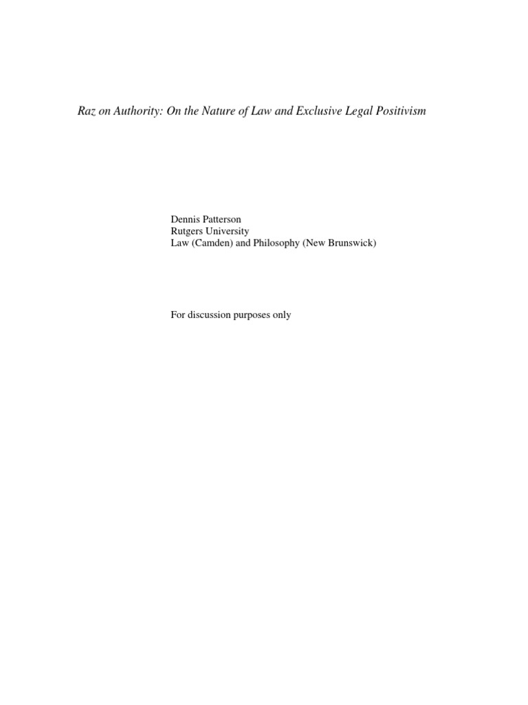 Raz Paper | PDF | Jurisprudence | Analytic Philosophy