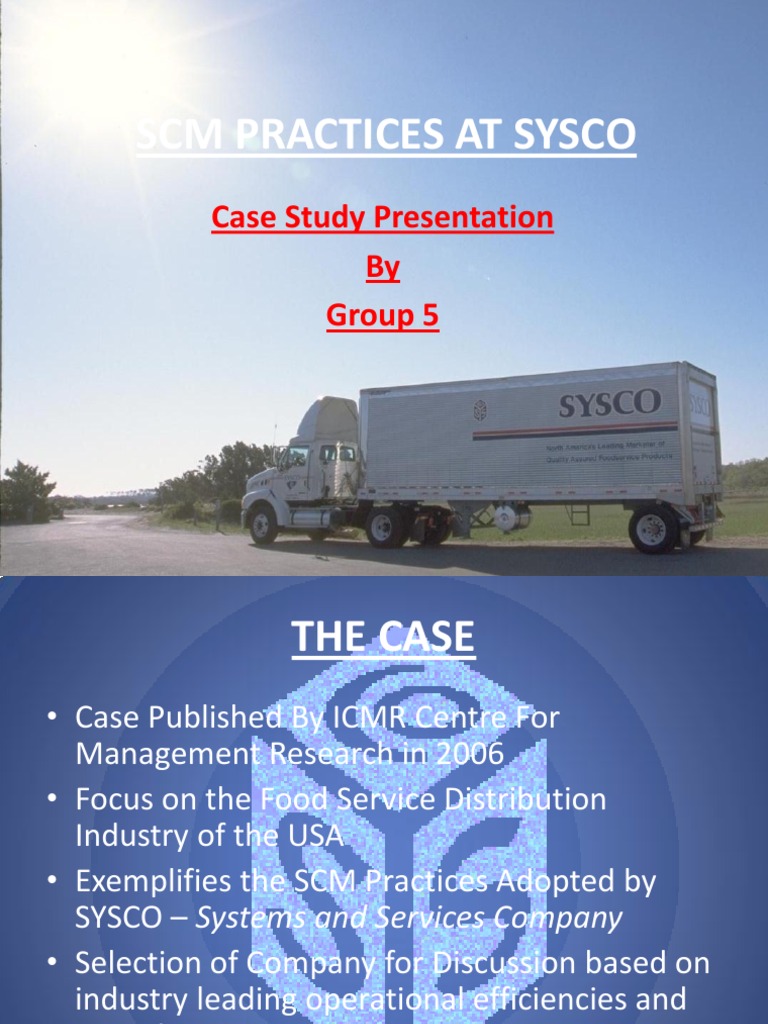 Case Study SYSCO | PDF | Supply Chain Management | Supply Chain