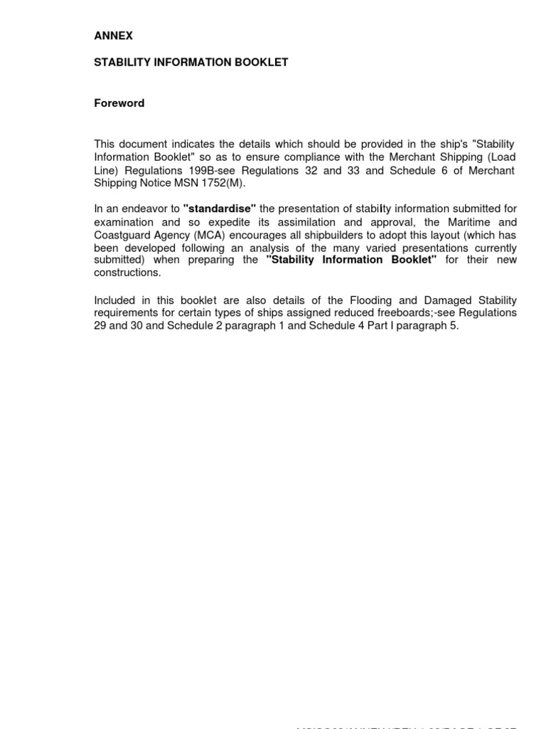 Stability Booklet | Shipbuilding | Ships