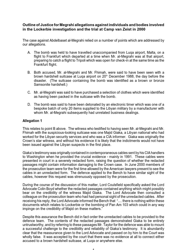 Allegations, Outline For Press | PDF | Government | Justice